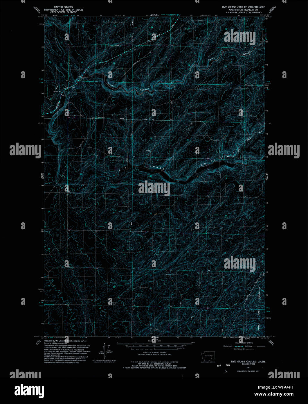 Map of coulee hi-res stock photography and images - Alamy