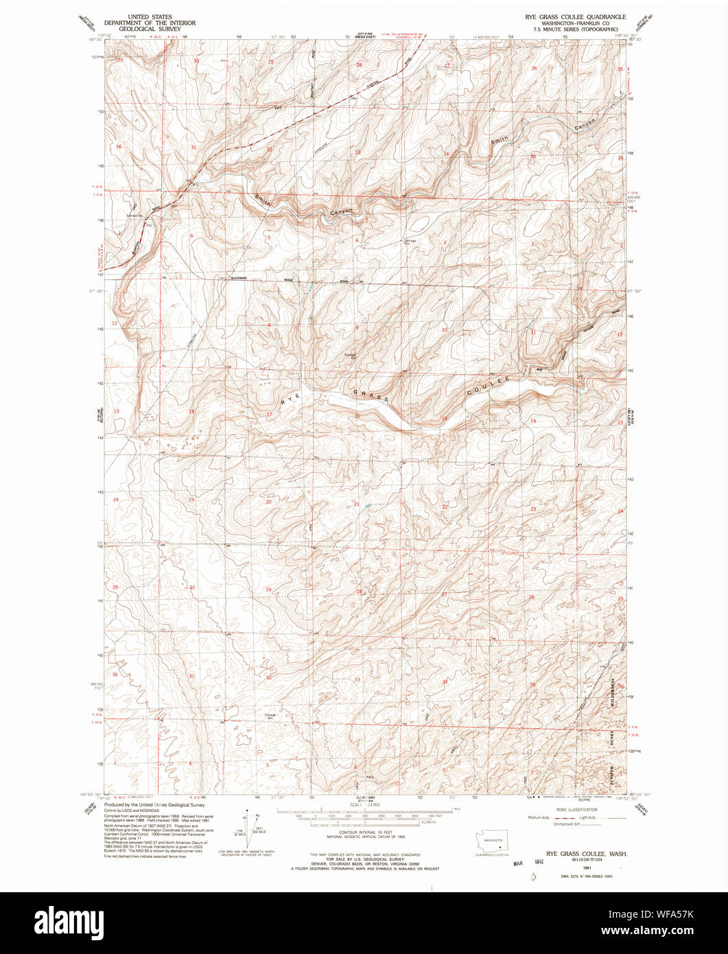 Map of coulee hi-res stock photography and images - Alamy