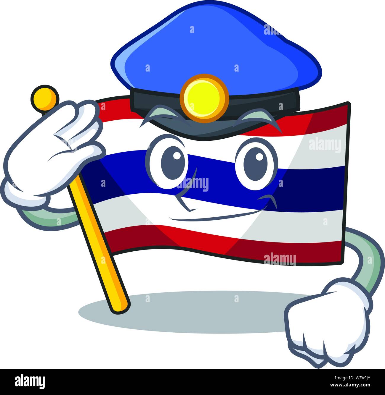 Police flag thailand cartoon on shaped mascot Stock Vector Image & Art ...