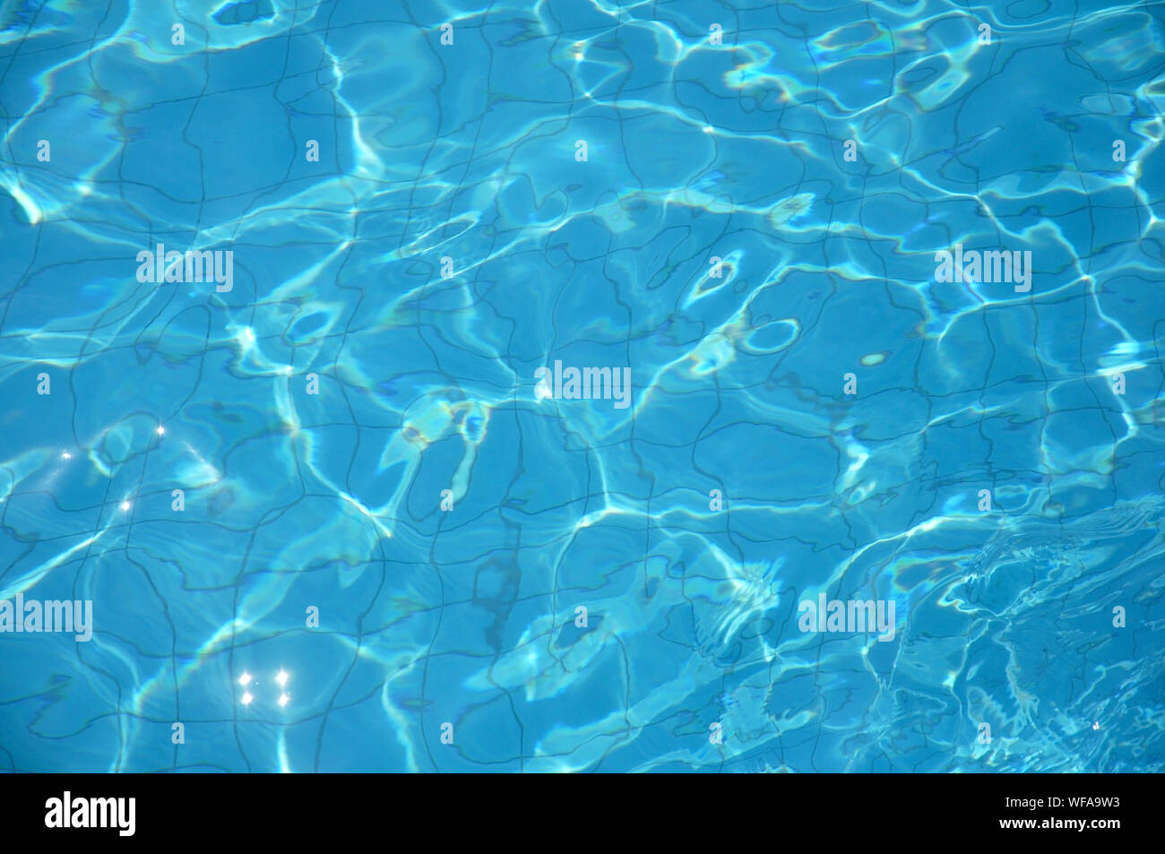 Swimming pool bottom caustics ripple and flow with waves background ...