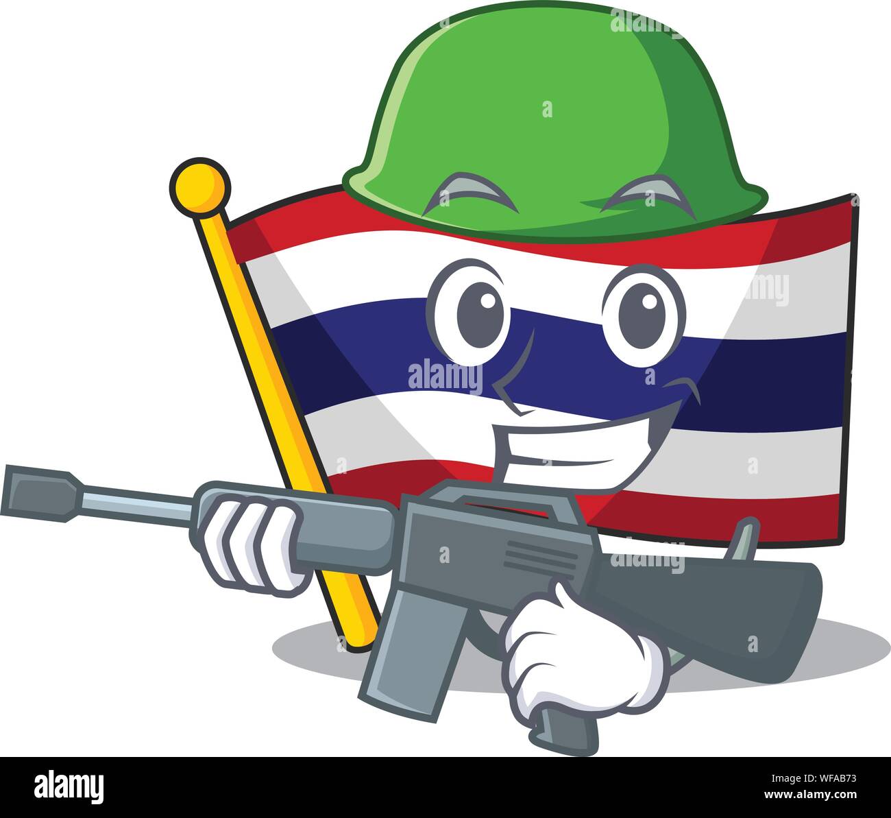 Army flag thailand cartoon on shaped mascot Stock Vector Image & Art ...