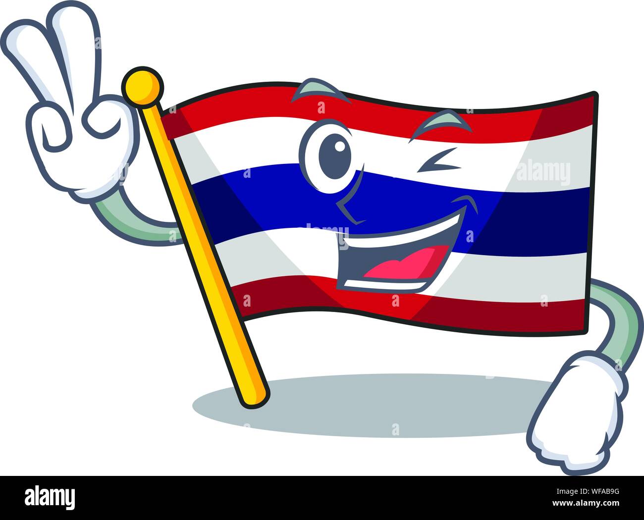 Two finger flag thailand isolated with the character Stock Vector Image ...