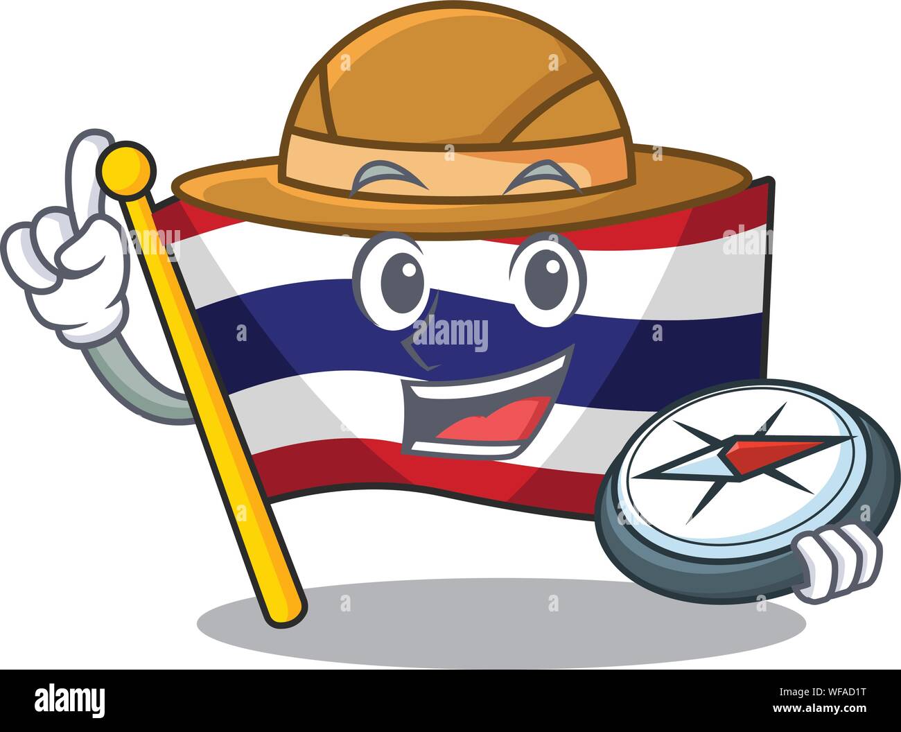 Explorer flag thailand cartoon is stored character closet Stock Vector ...