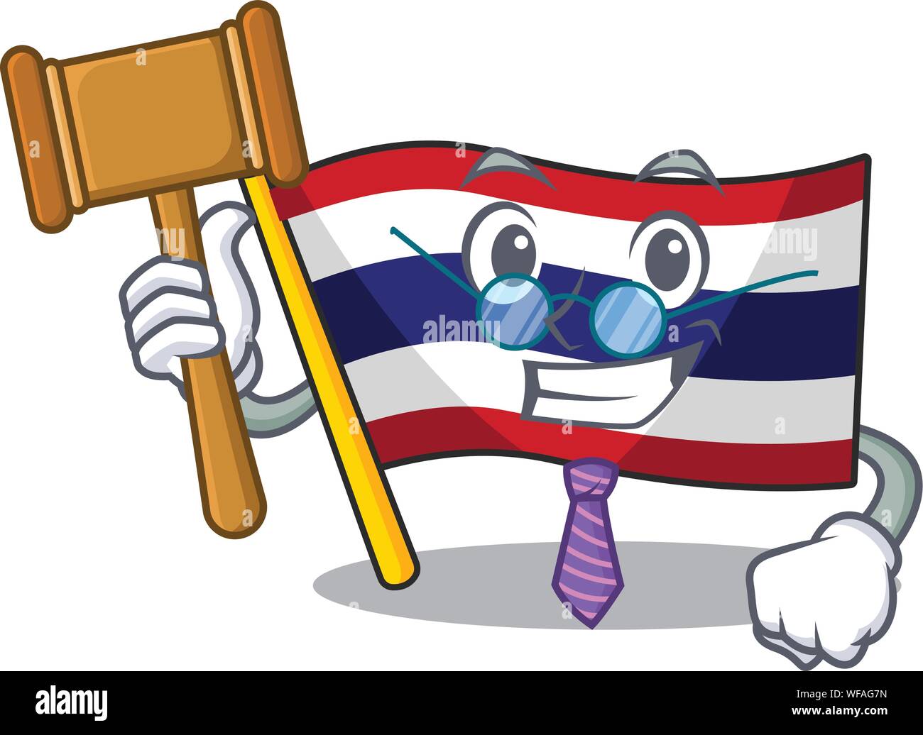 Judge flag thailand cartoon is hoisted on character pole Stock Vector ...
