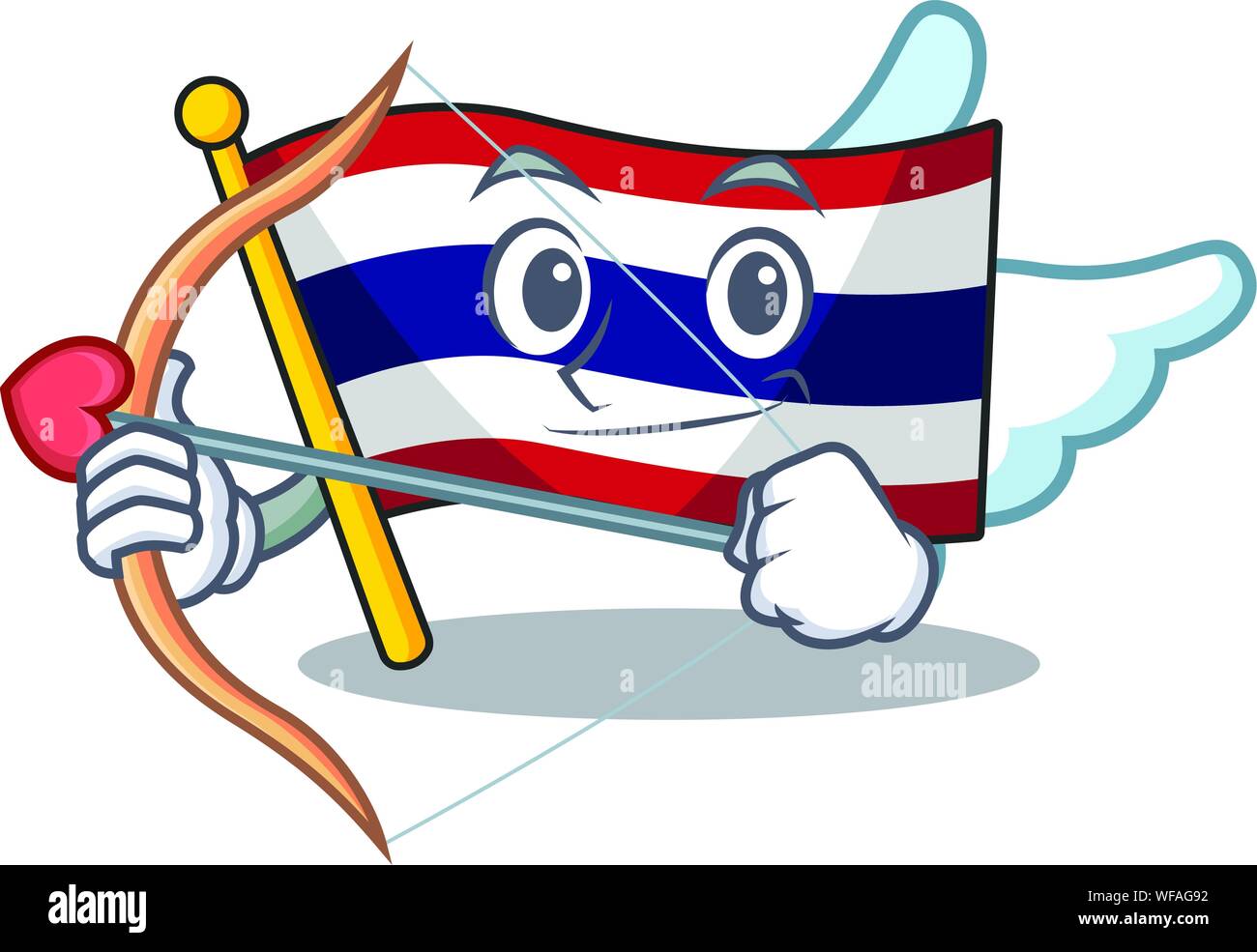 Cupid flag thailand cartoon on shaped mascot Stock Vector Image & Art ...