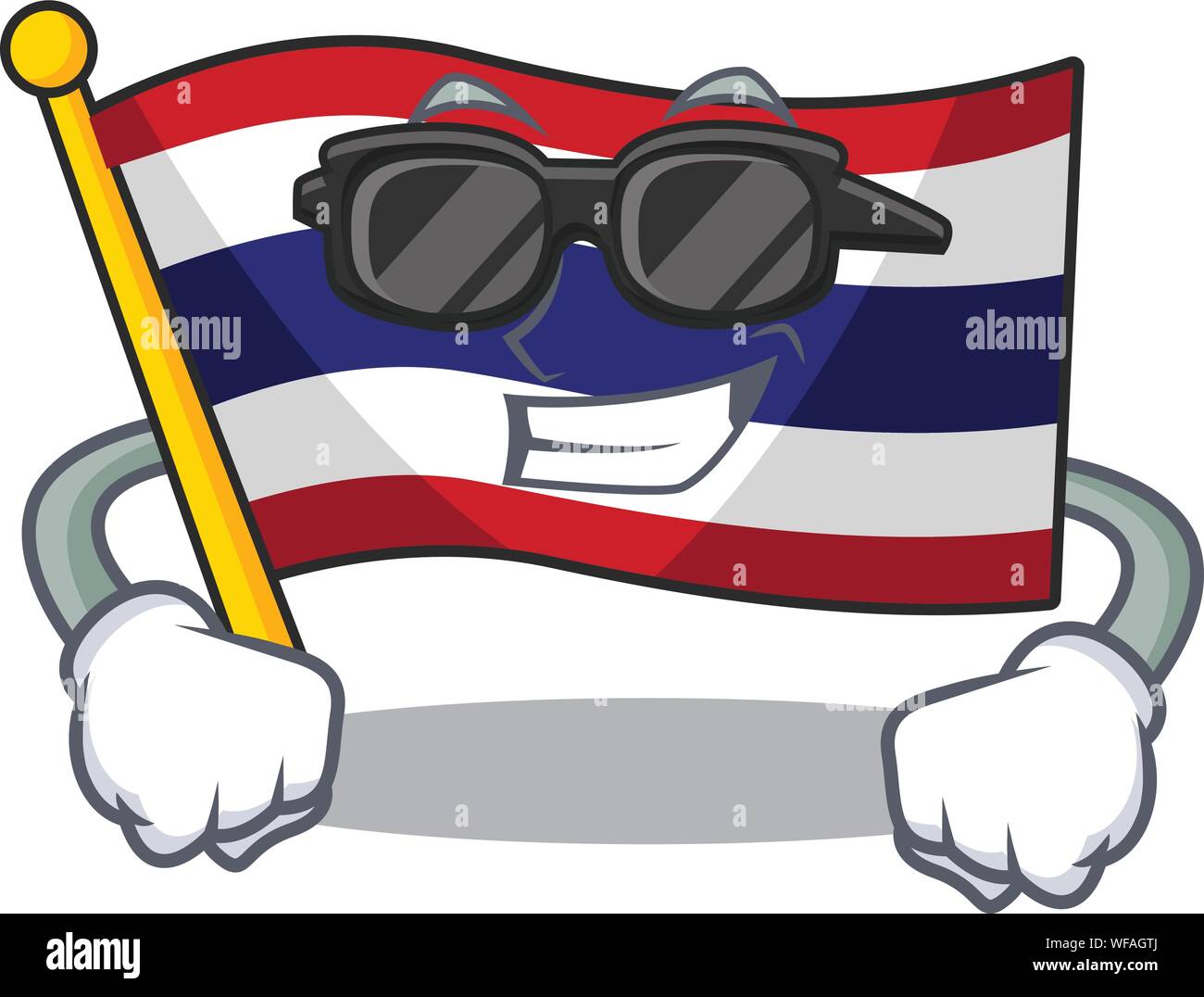 Super cool flag thailand isolated with the character Stock Vector Image ...