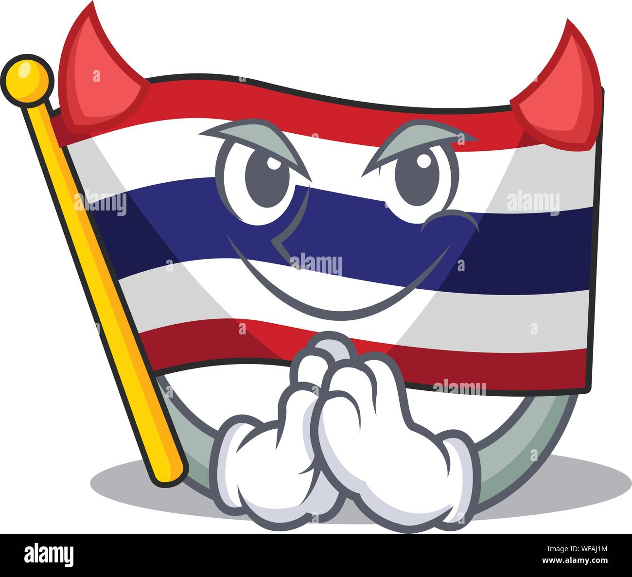 Devil flag thailand cartoon is stored character closet Stock Vector ...