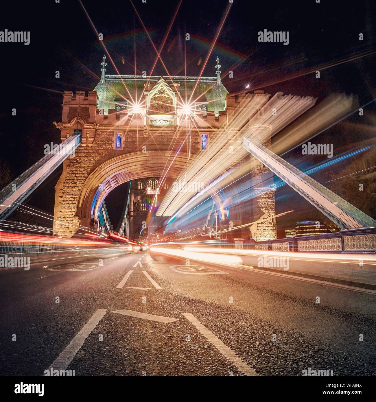 Light trails on tower bridge hi-res stock photography and images - Alamy