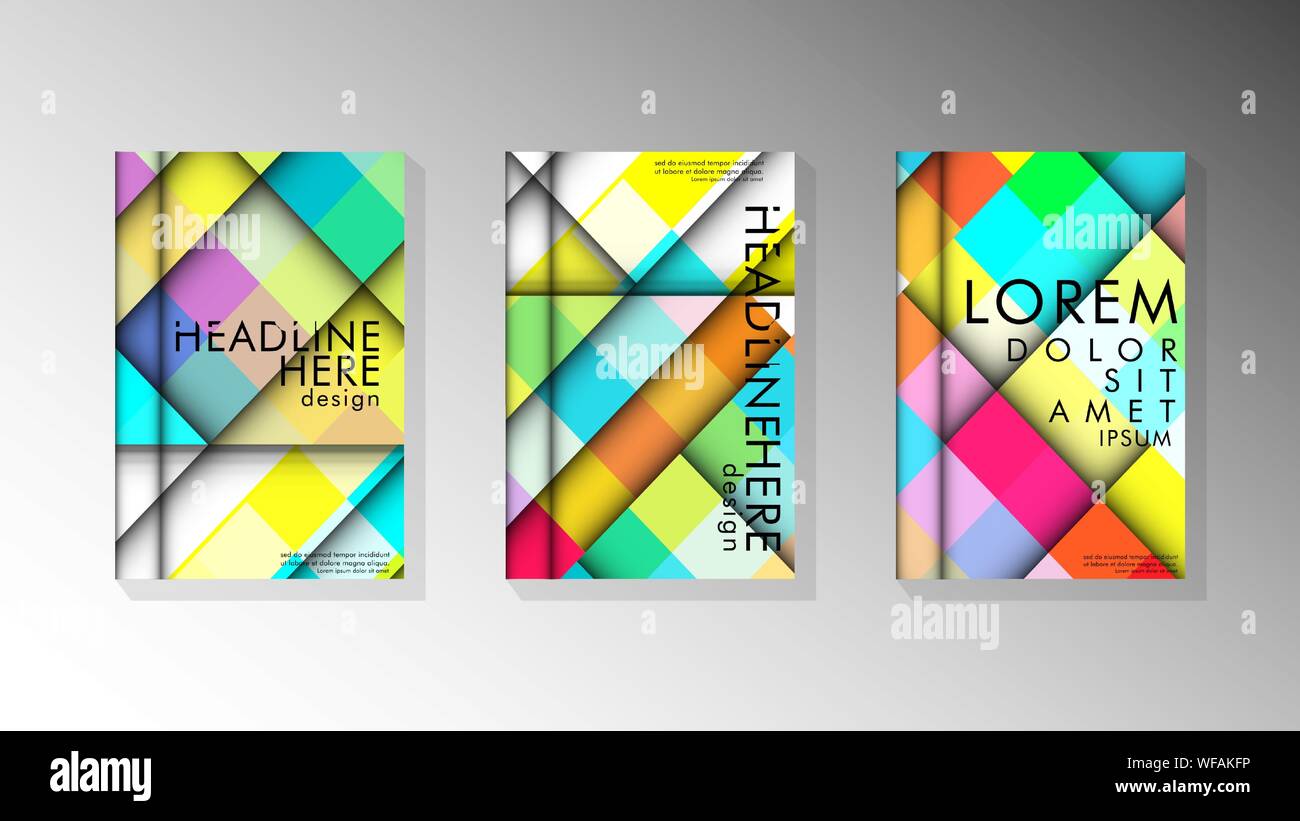 Vector collection book with colorful background shapes. printing design ...