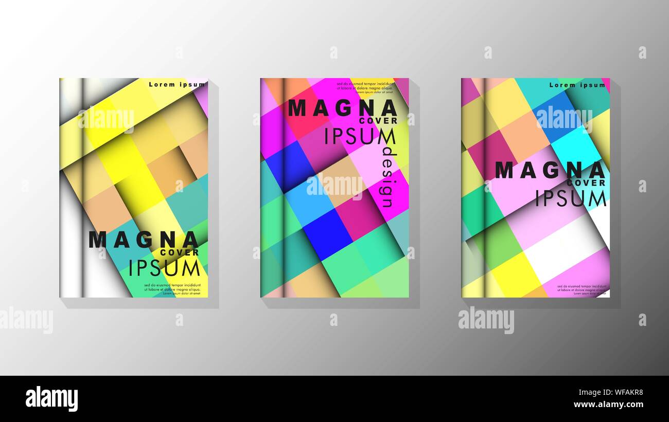 Vector collection book with colorful background shapes. printing design ...