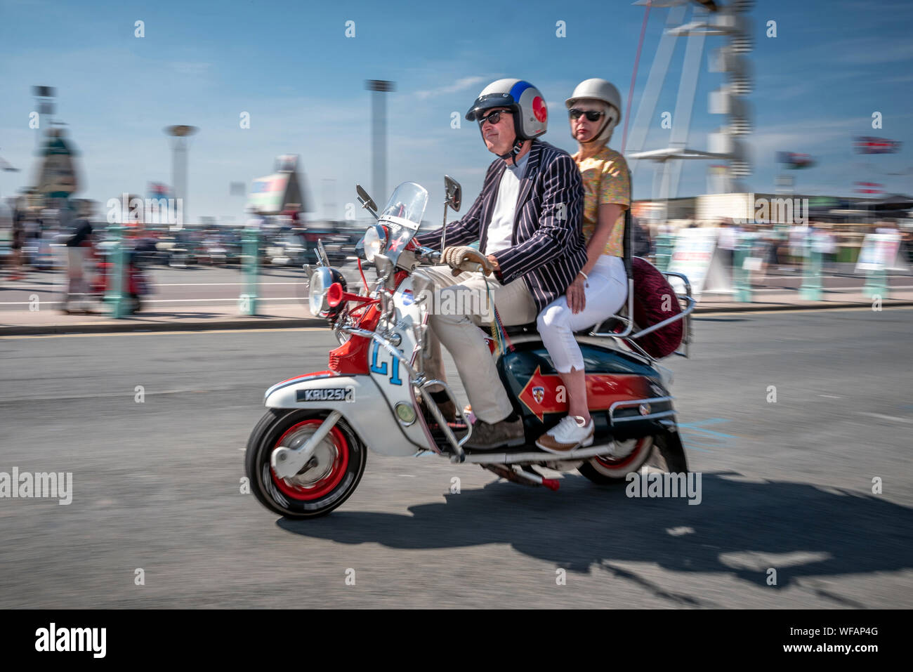 The annual mod weekender on Brighton seafront Stock Photo - Alamy