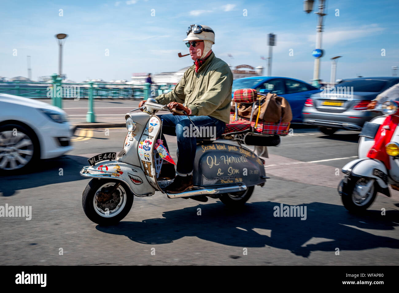 The annual mod weekender on Brighton seafront Stock Photo - Alamy