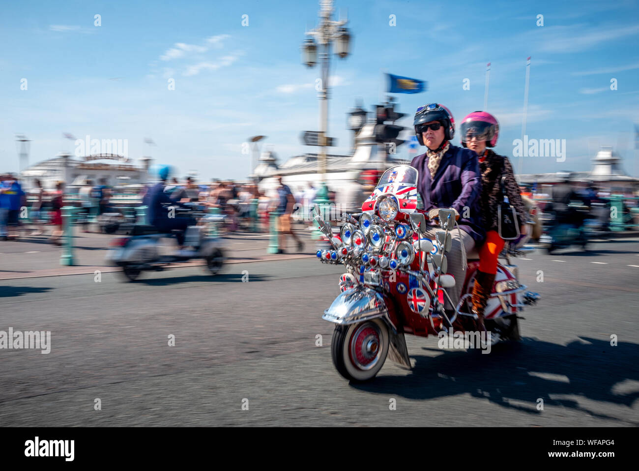 The annual mod weekender on Brighton seafront Stock Photo - Alamy