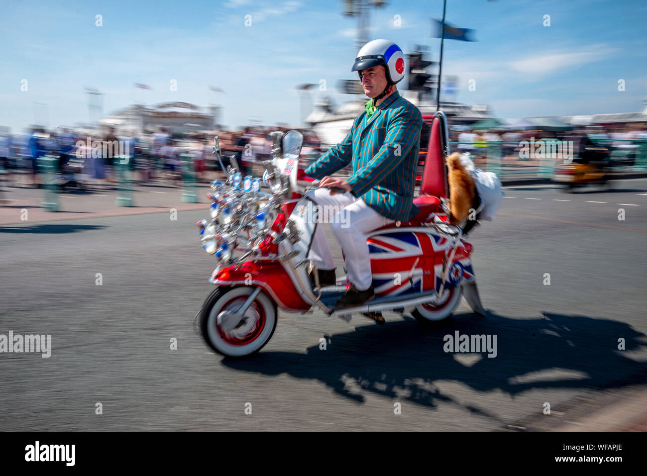 The annual mod weekender on Brighton seafront Stock Photo - Alamy