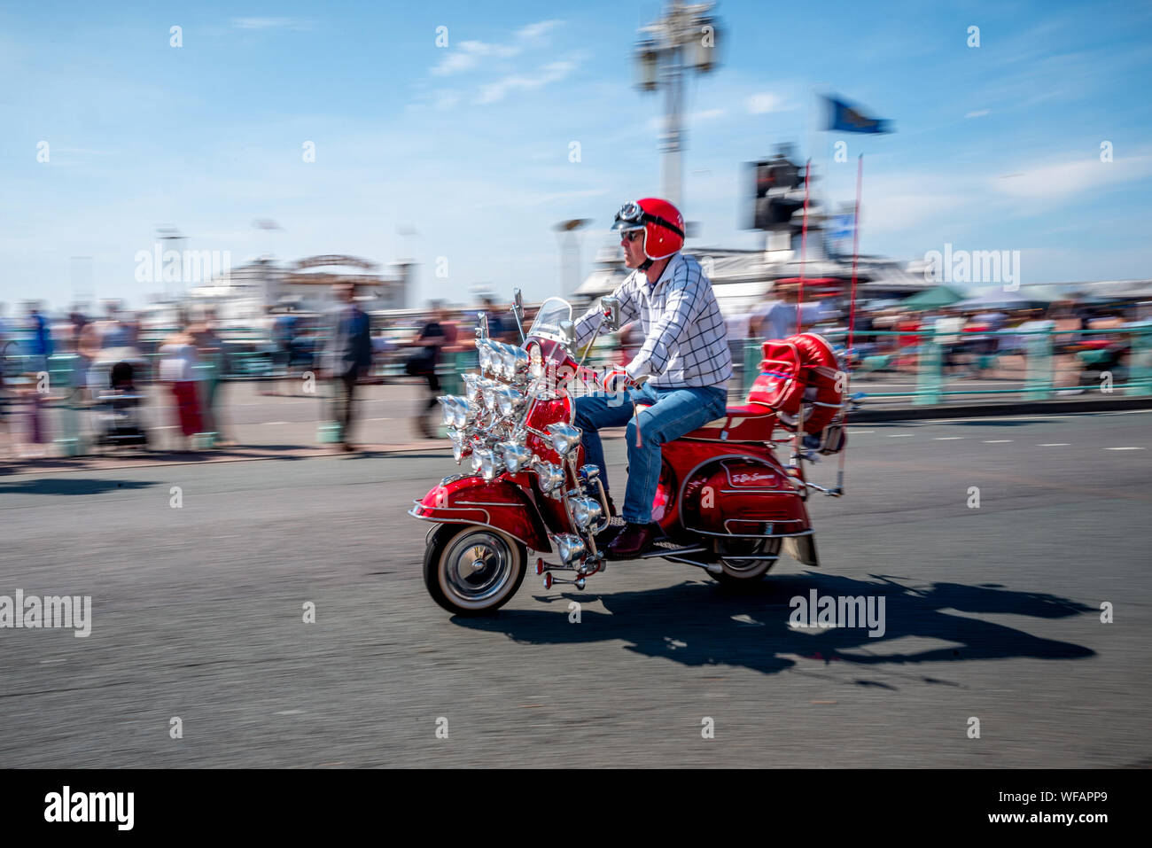 The annual mod weekender on Brighton seafront Stock Photo - Alamy