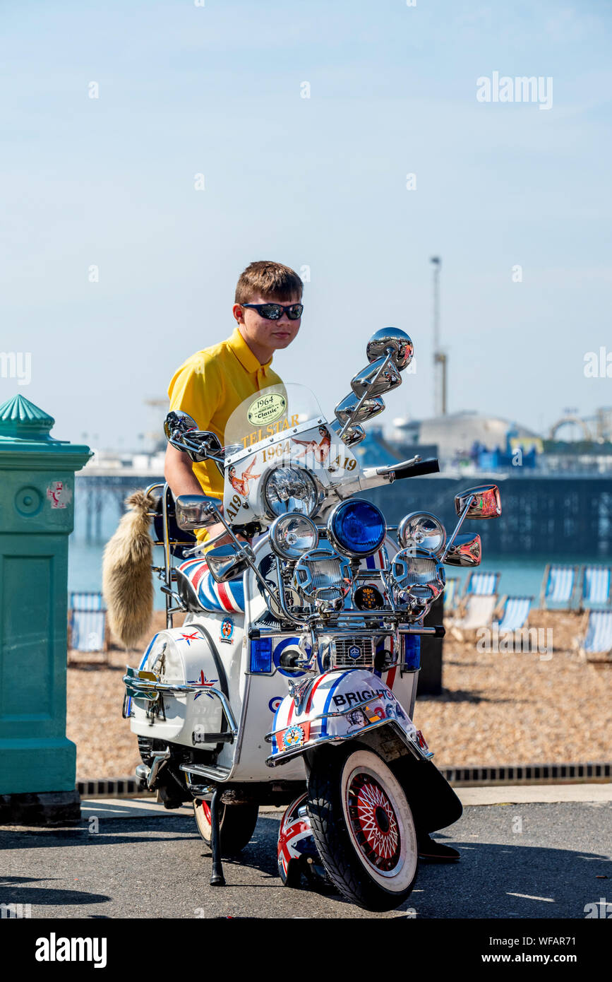 The annual mod weekender on Brighton seafront Stock Photo - Alamy