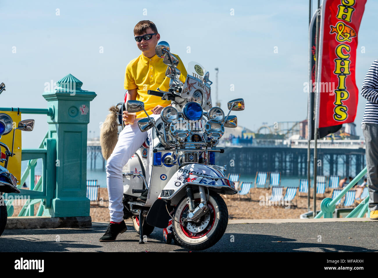 The annual mod weekender on Brighton seafront Stock Photo - Alamy