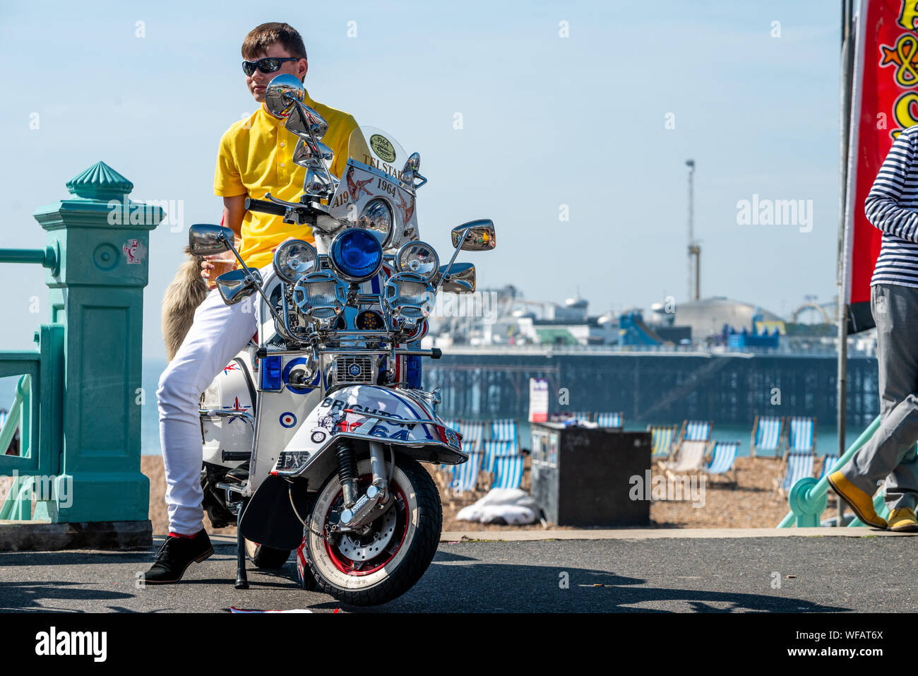 The annual mod weekender on Brighton seafront Stock Photo - Alamy