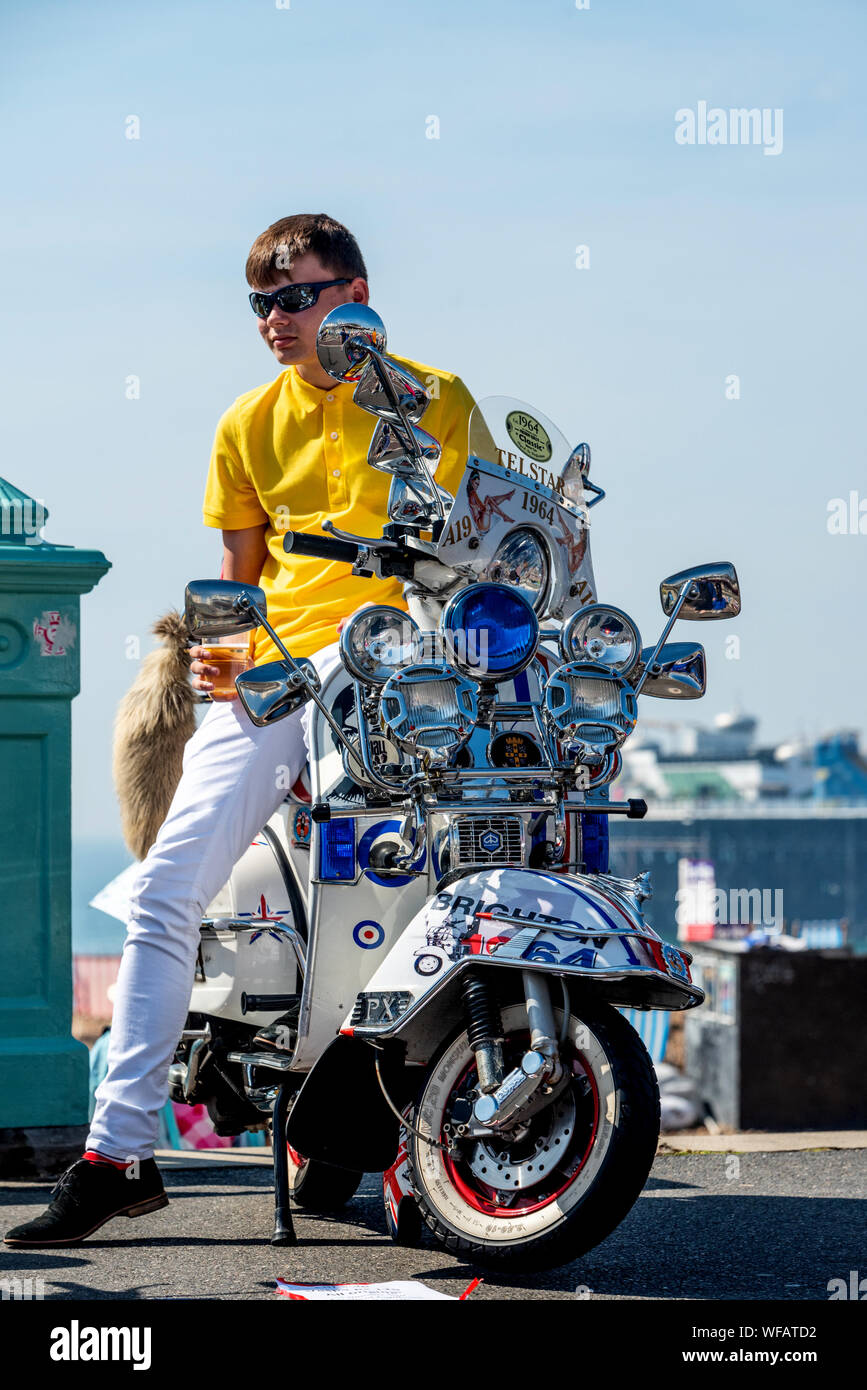 The annual mod weekender on Brighton seafront Stock Photo - Alamy
