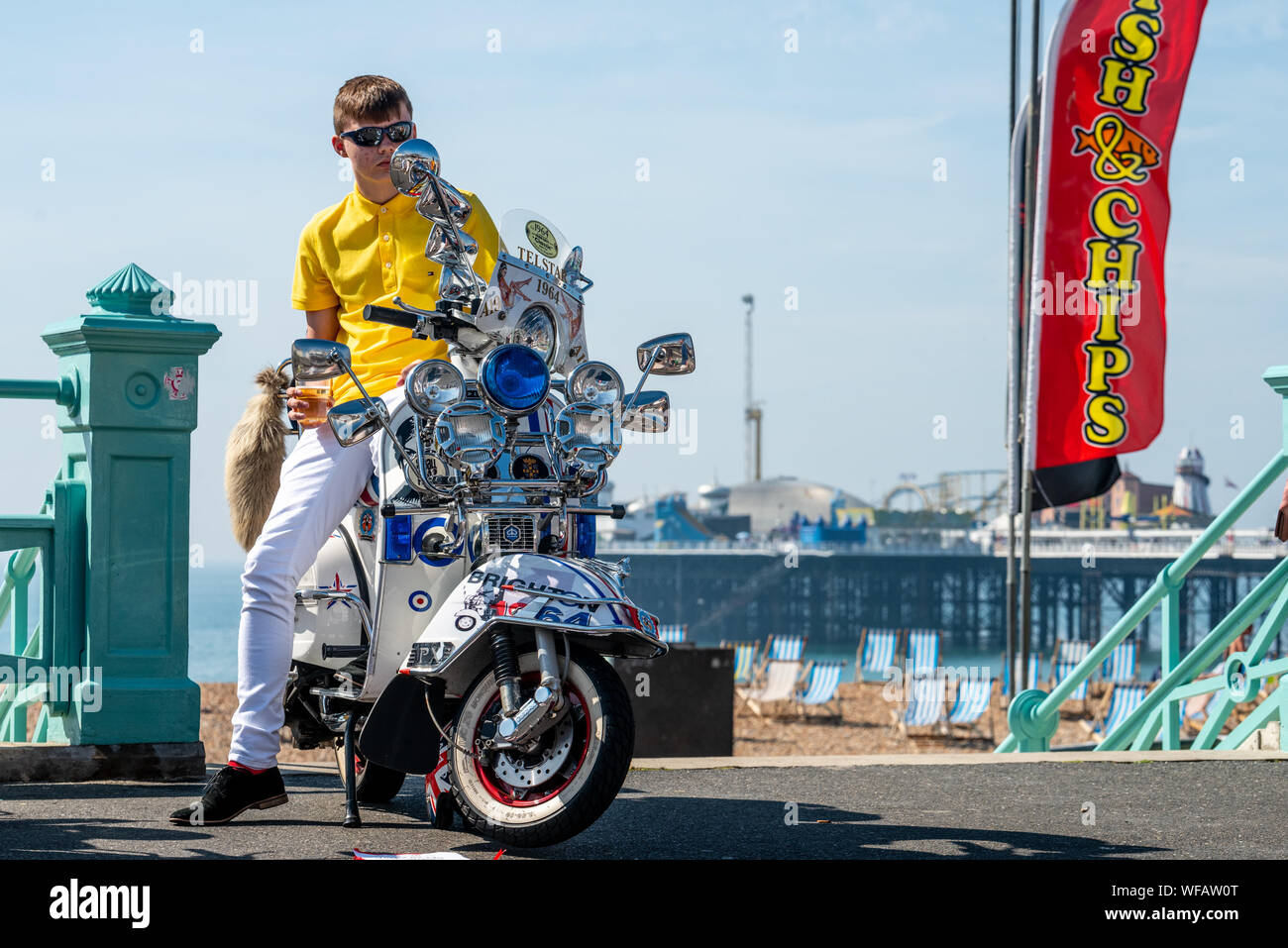 The annual mod weekender on Brighton seafront Stock Photo - Alamy