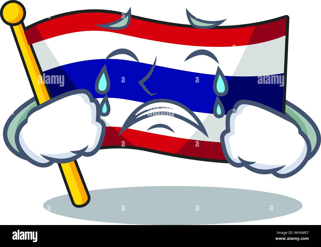 Crying flag thailand cartoon is stored character closet Stock Vector ...