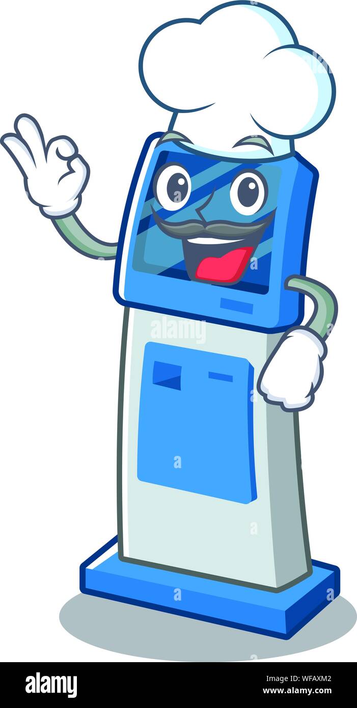 Chef information digital kiosk with in cartoon shape Stock Vector Image ...