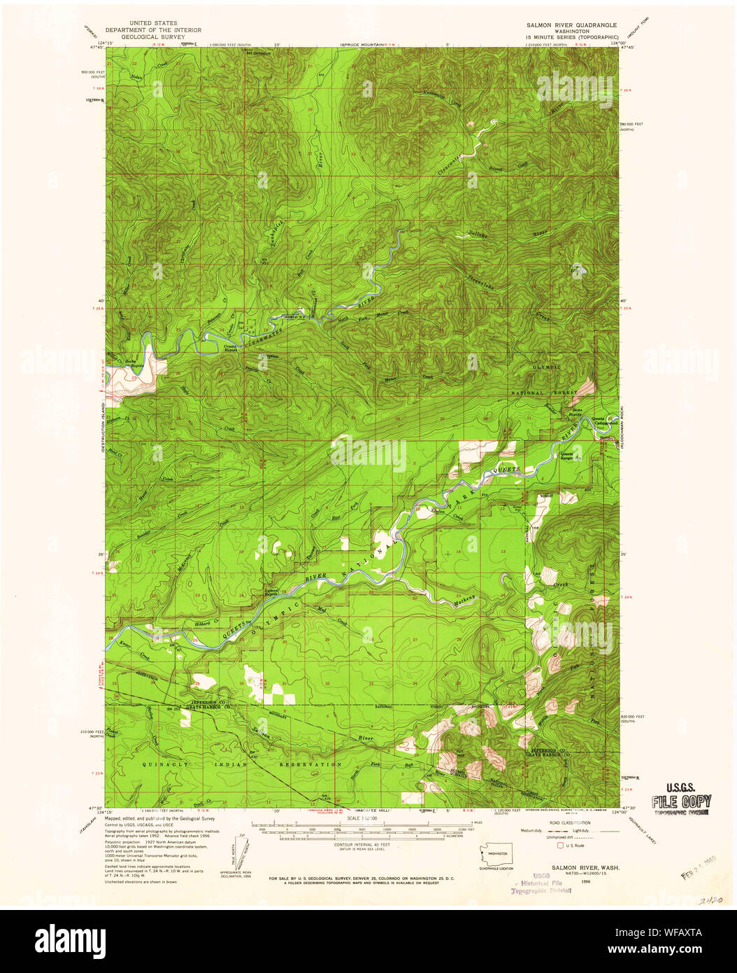 USGS Topo Map Washington State WA Salmon River 243570 1956 62500 ...