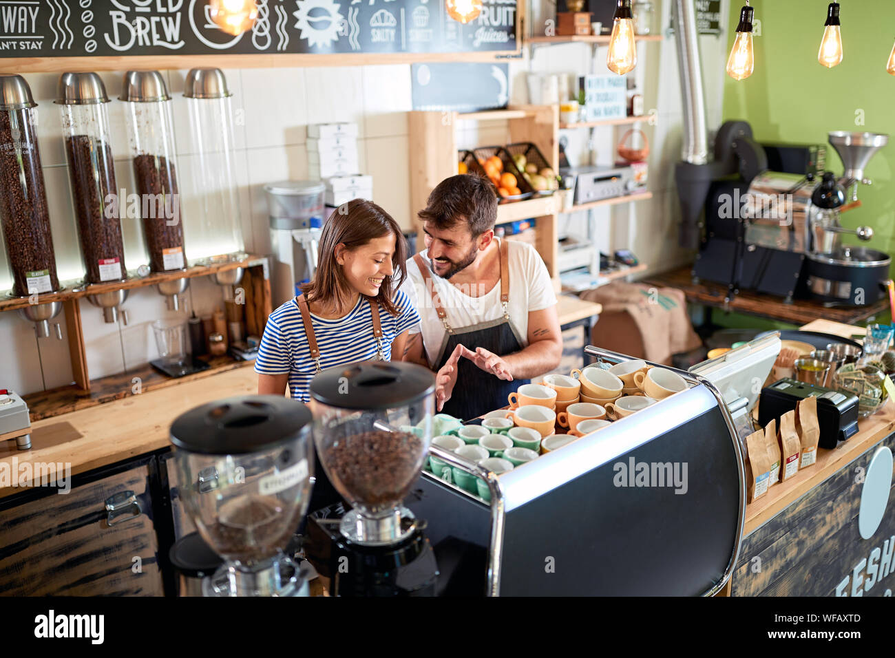 Working in coffee shop hi-res stock photography and images - Alamy