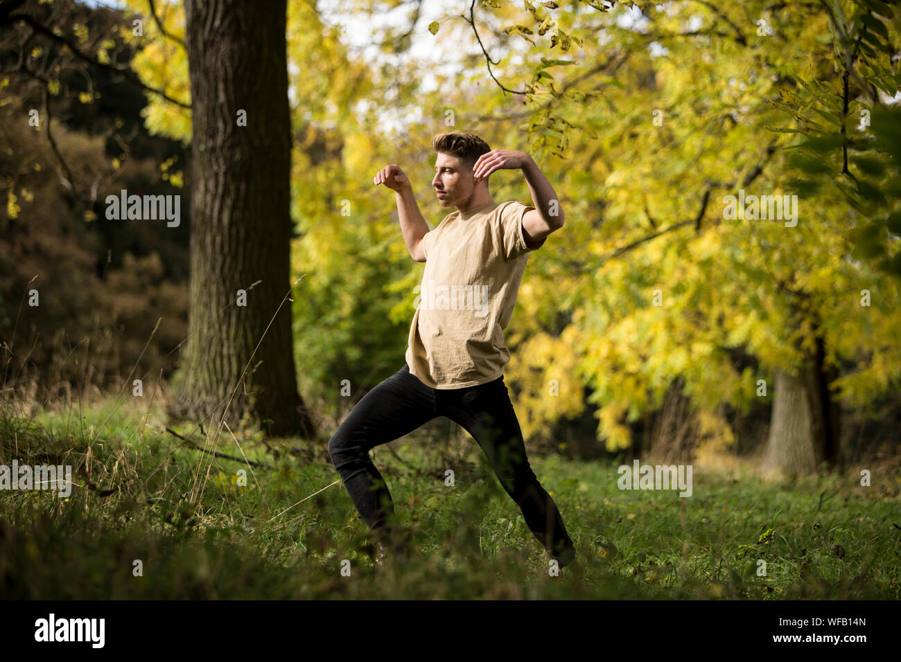 Young people dancing one nature hi-res stock photography and images - Alamy
