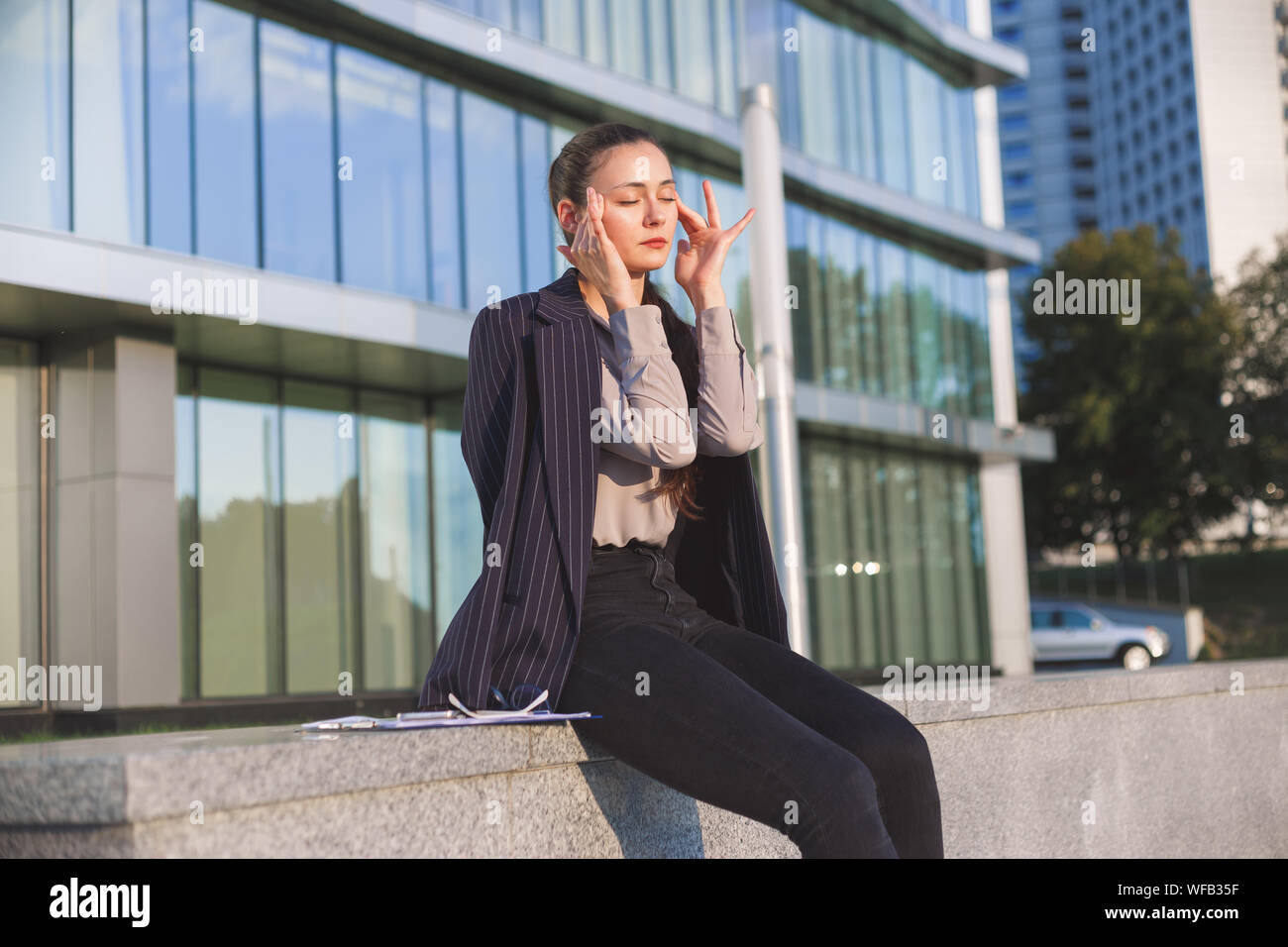 Tired stressed executive office worker hi-res stock photography and ...