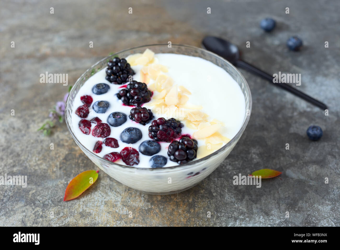 Yogurt with berries Stock Photo - Alamy