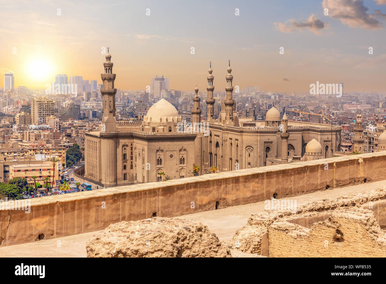 Famous mosque of Sultan Hassan in Cairo, aerial view Stock Photo - Alamy