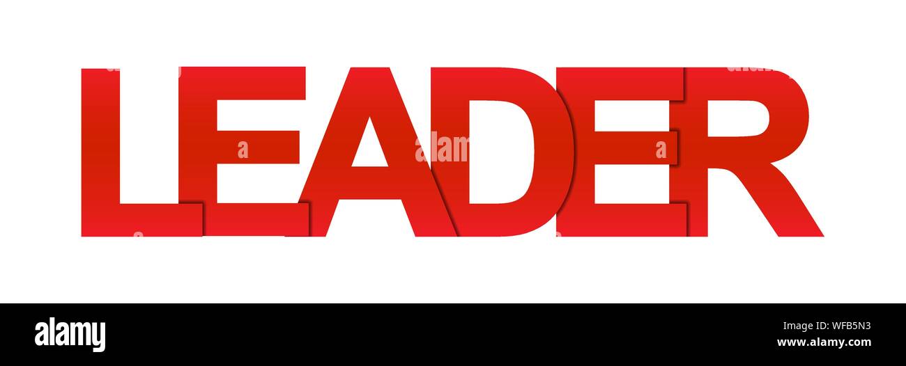 LEADER. Colorful color banner, lowercase letters, gradient color ...