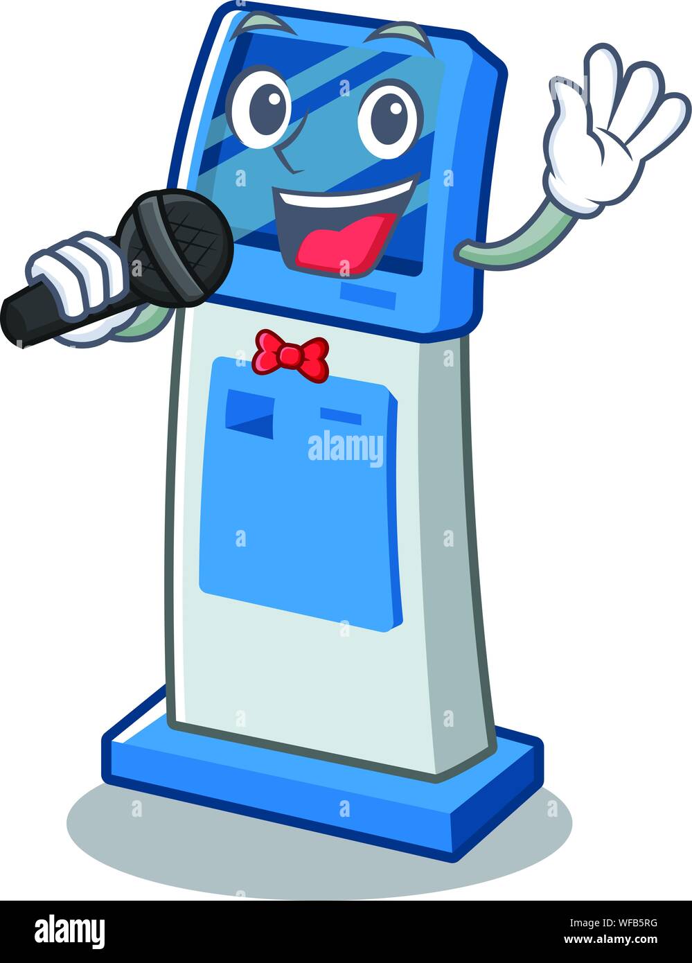 Singing information digital kiosk isolated in the mascot Stock Vector ...
