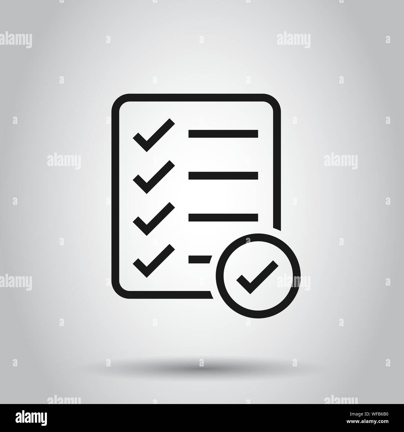 Checklist document sign icon in flat style. Survey vector illustration ...