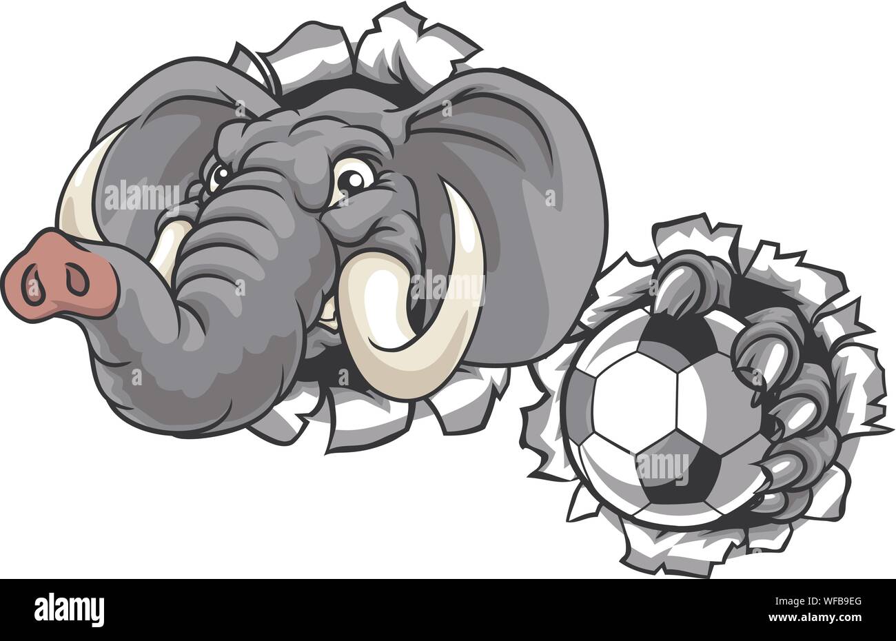 Elephant Soccer Football Ball Sports Mascot Stock Vector Image & Art ...