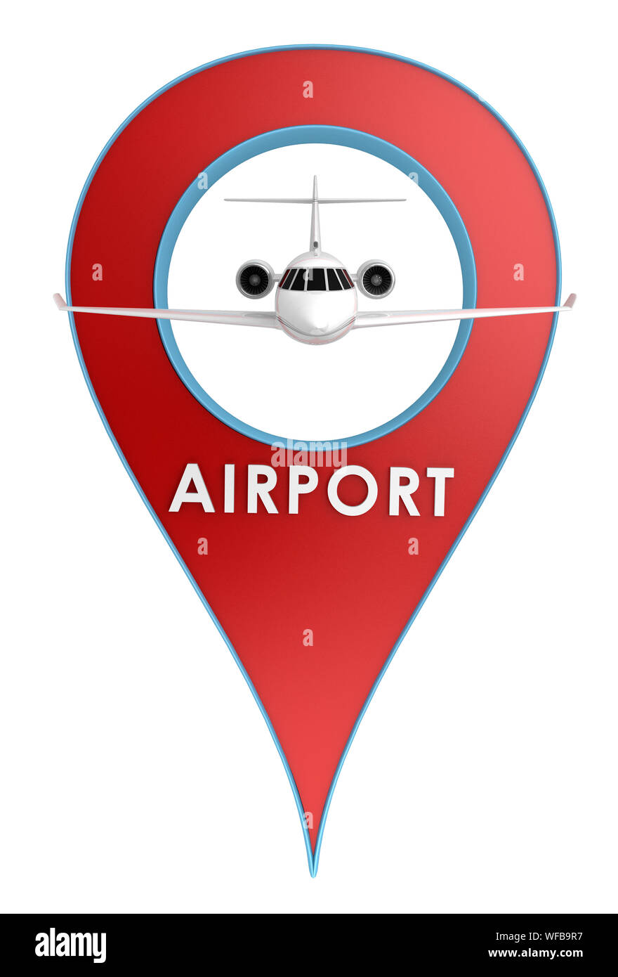 Airport map marker hi-res stock photography and images - Alamy