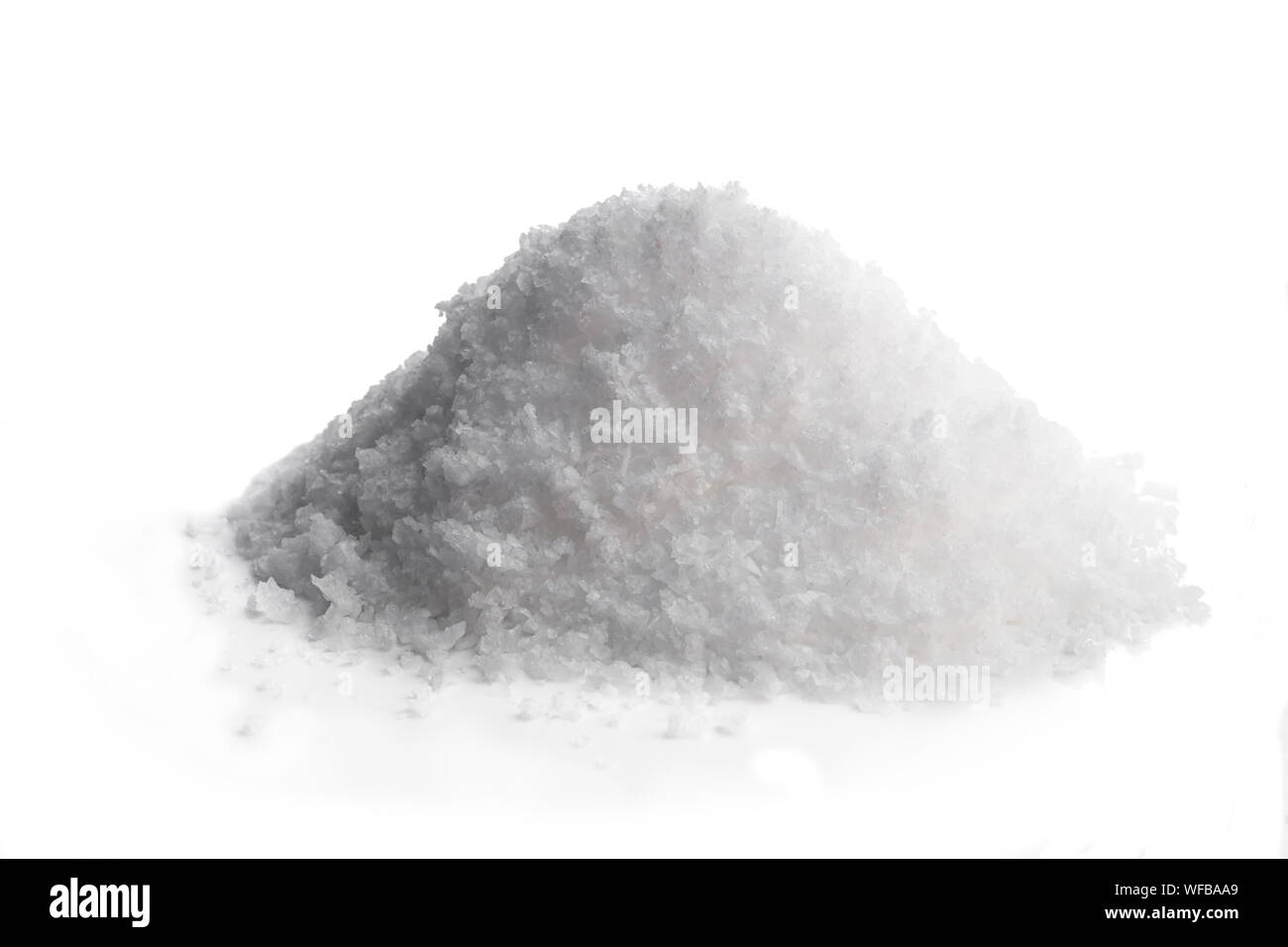 heap of sea salt isolated on white background Stock Photo - Alamy