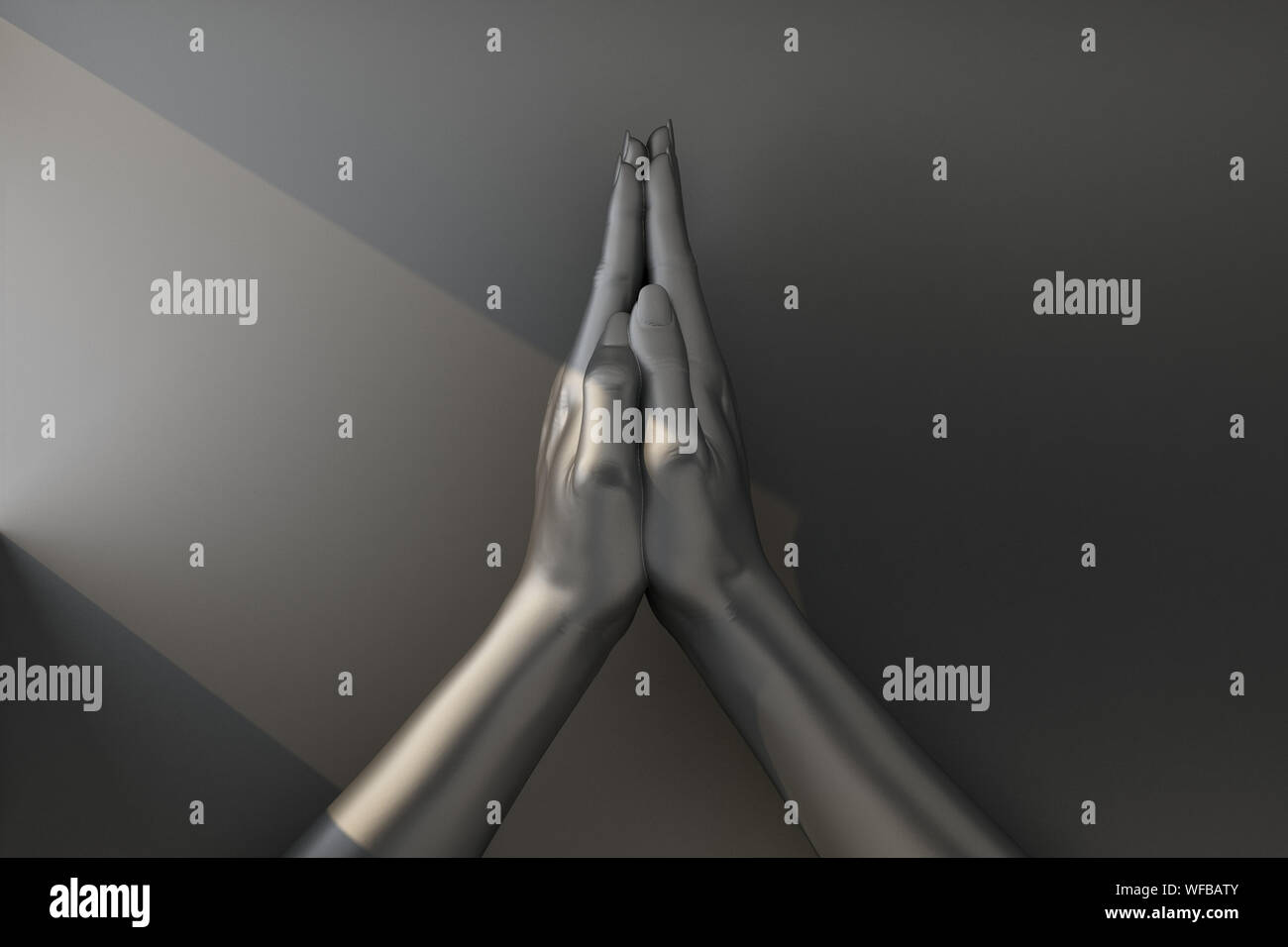 two black hands in a gesture of prayer. 3d rendering Stock Photo - Alamy