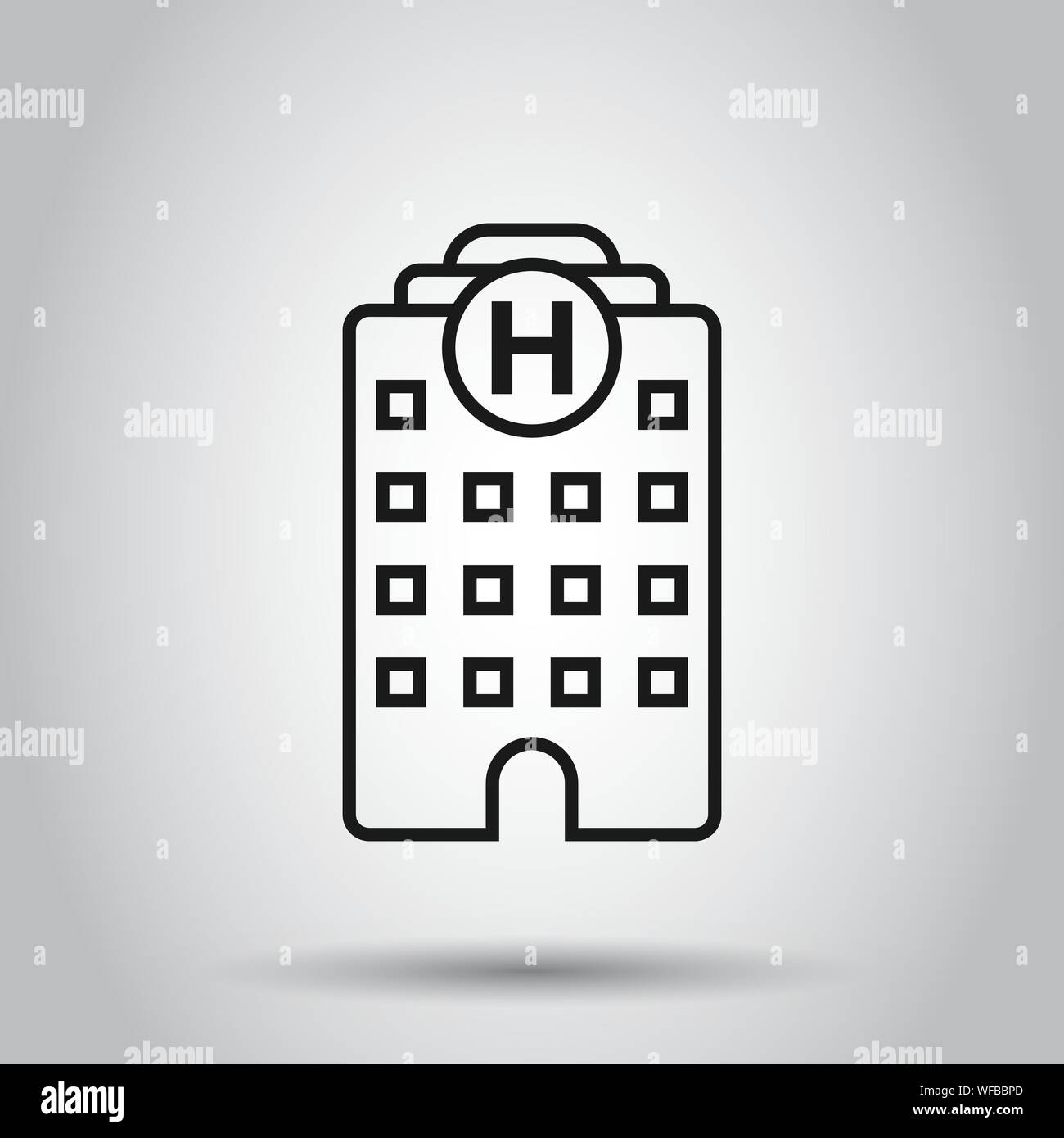 Hospital building icon in flat style. Infirmary vector illustration on ...