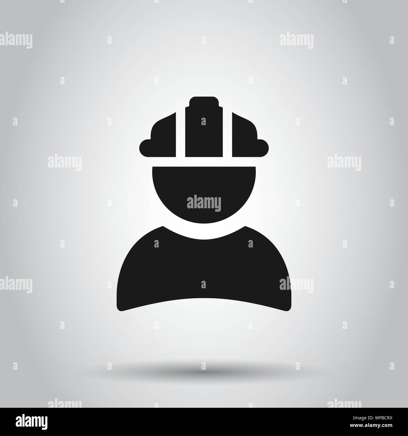 Construction worker icon in flat style. Factory employee vector ...