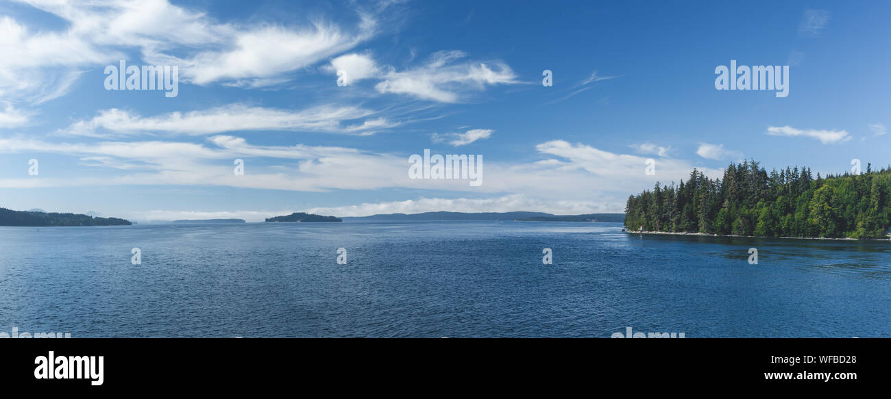 Rural landscape and ocean inlet, British Columbia, Canada Stock Photo ...