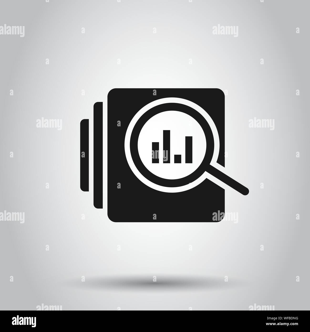 Audit document icon in flat style. Result report vector illustration on ...