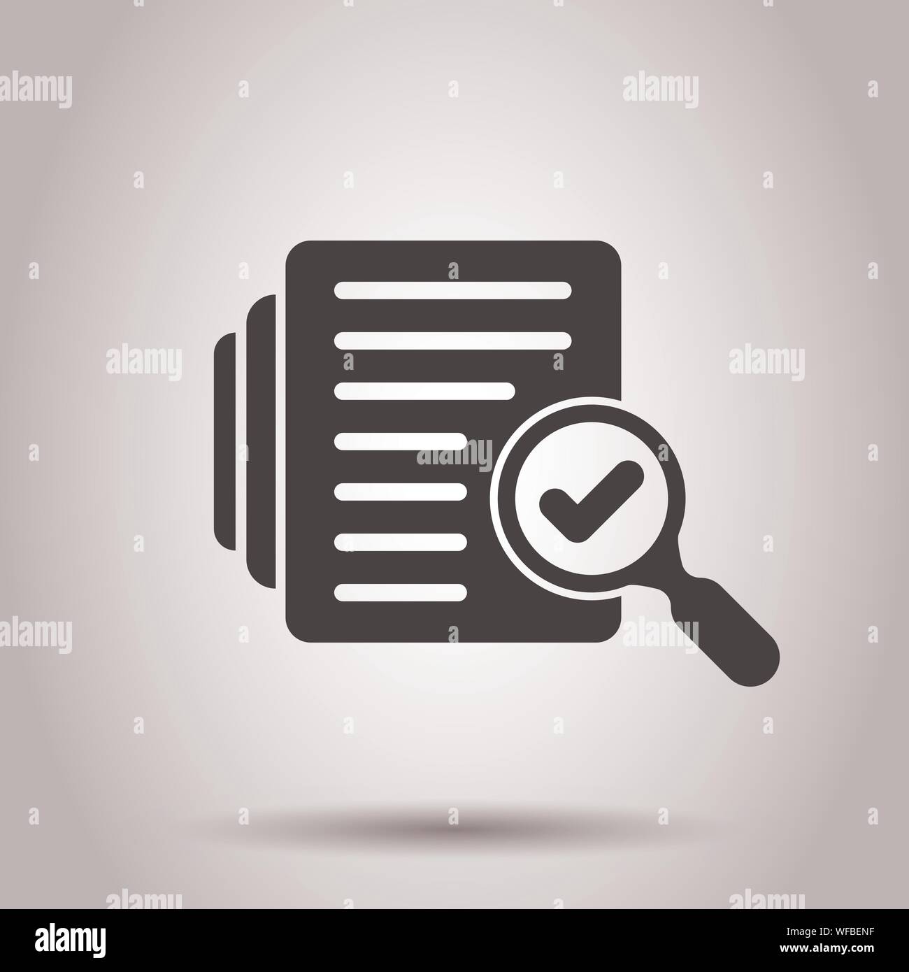Audit document icon in flat style. Result report vector illustration on ...