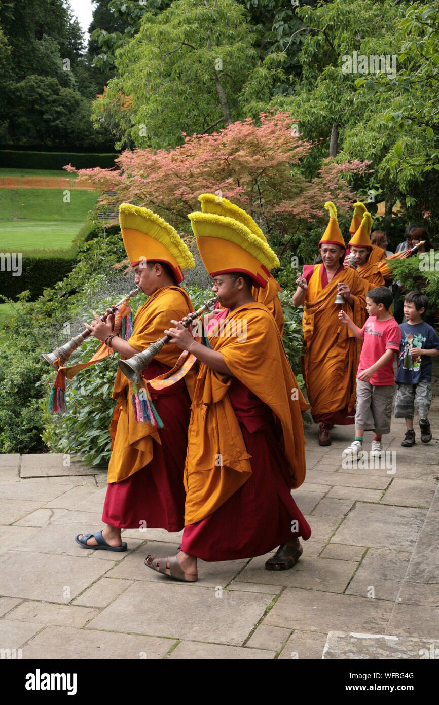Tibetan ceremony with costumes and musical instruments Stock Photo - Alamy