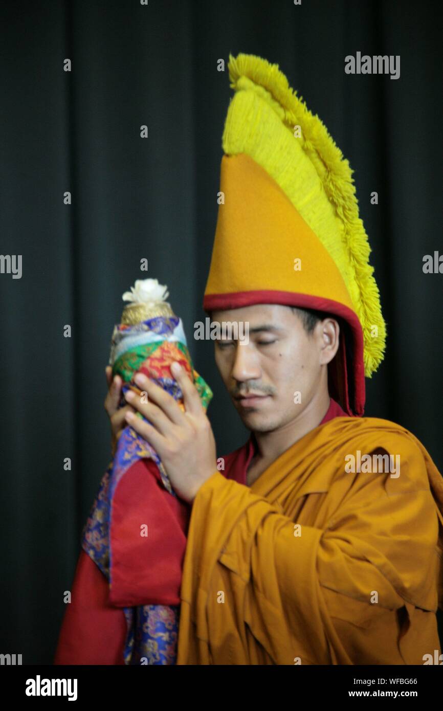 Tibetan ceremony with costumes and musical instruments Stock Photo - Alamy