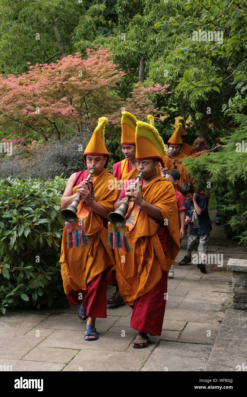 Tibetan ceremony with costumes and musical instruments Stock Photo - Alamy
