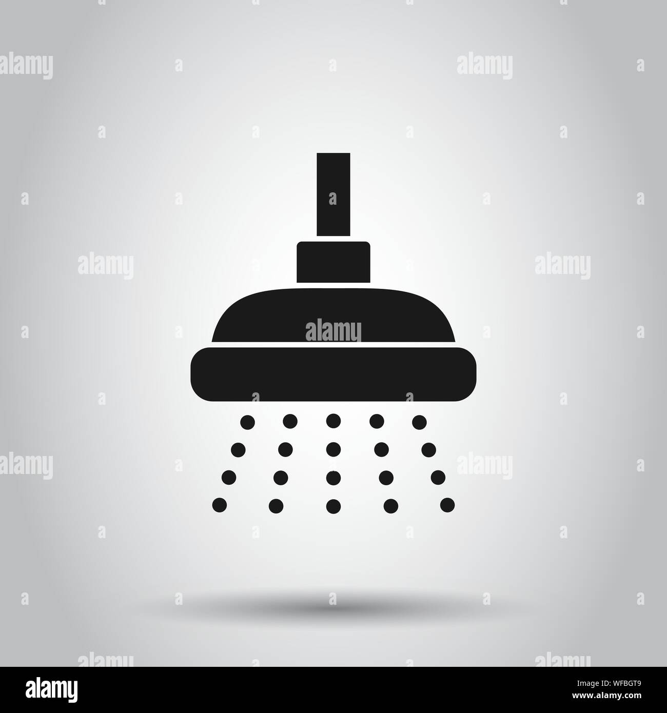 Shower sign icon in flat style. Bathroom water device vector ...