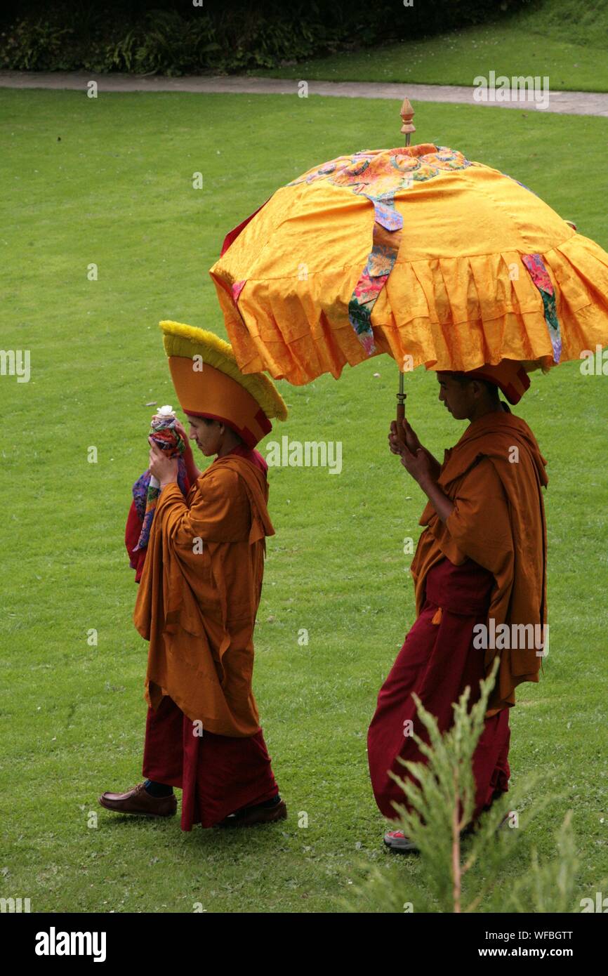 Tibetan ceremony with costumes and musical instruments Stock Photo - Alamy