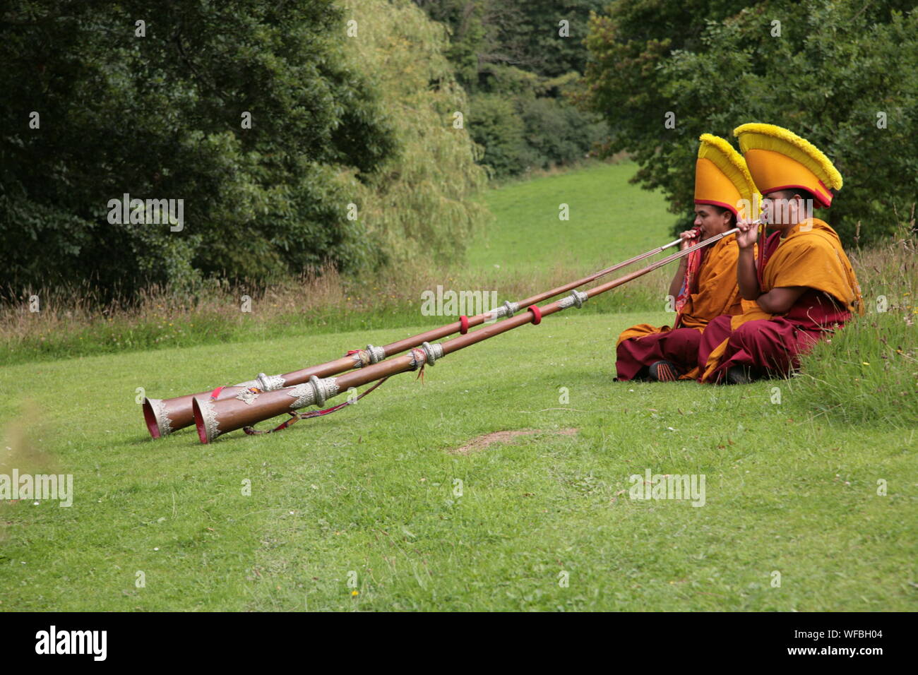 Tibetan ceremony with costumes and musical instruments Stock Photo - Alamy